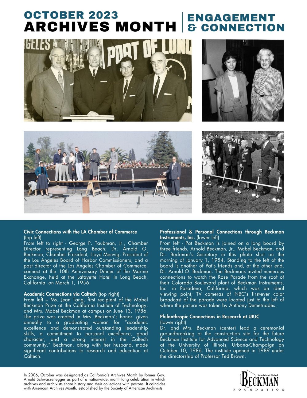 2023 Archives Month Poster | Beckman Foundation