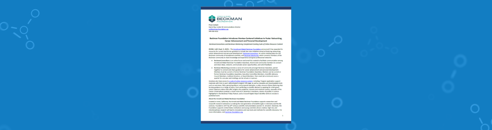 Beckman Foundation Introduces Grantee-Centered Initiatives to Foster ...